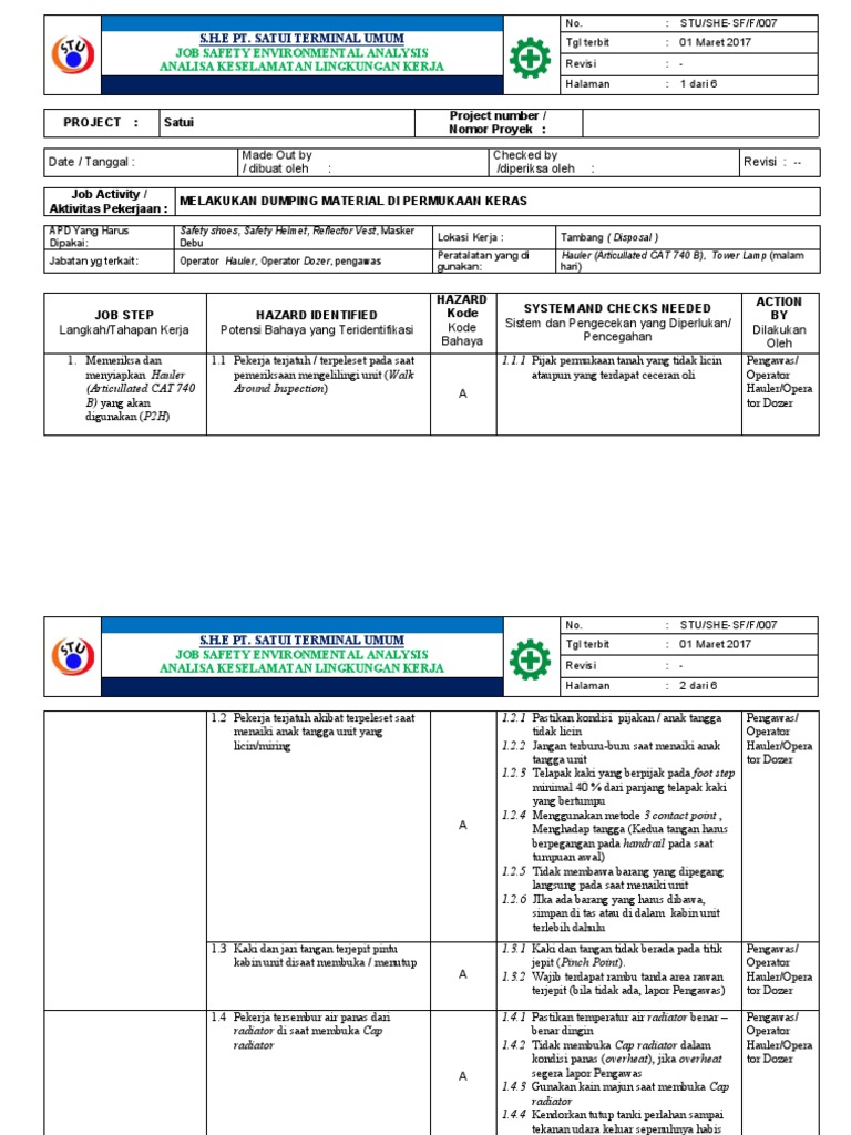18 Stu Jsea Production Dumping Material Di Permukaan Kerasho Pdf