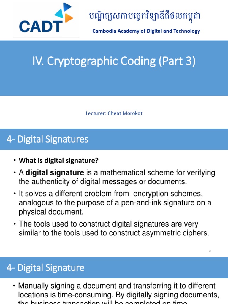 4 3 Cryptographic Coding Part 3 Pdf Public Key Cryptography Cryptography