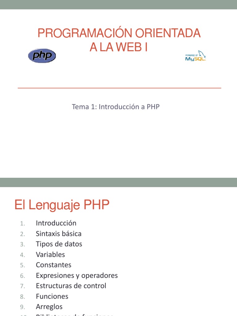 Introducción A PHP | PDF | Php | Servidor web