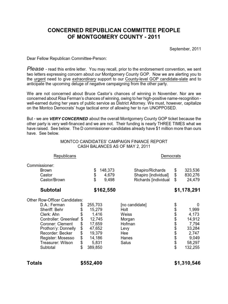 Mont Co Go P 390 Green Letter | PDF | Republican Party (United States ...