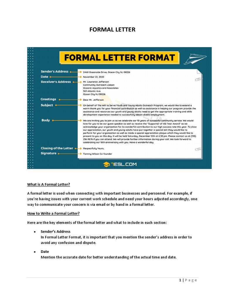 Formal Letter | PDF | Communication | Human Communication