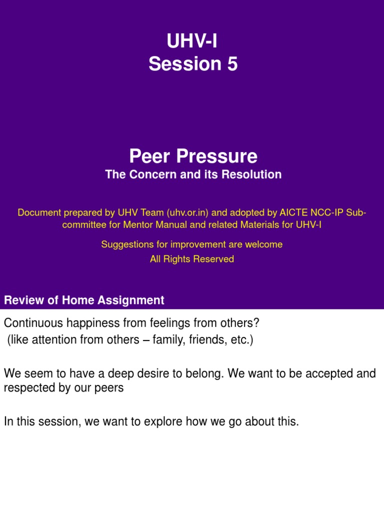 Ind 5 Peer Pressure | PDF | Thought | Anger