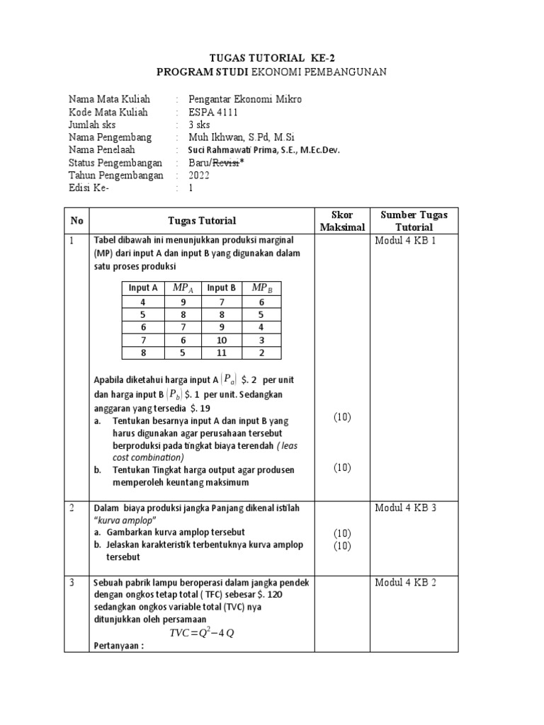 Tugas 2 - ESPA4111 | PDF