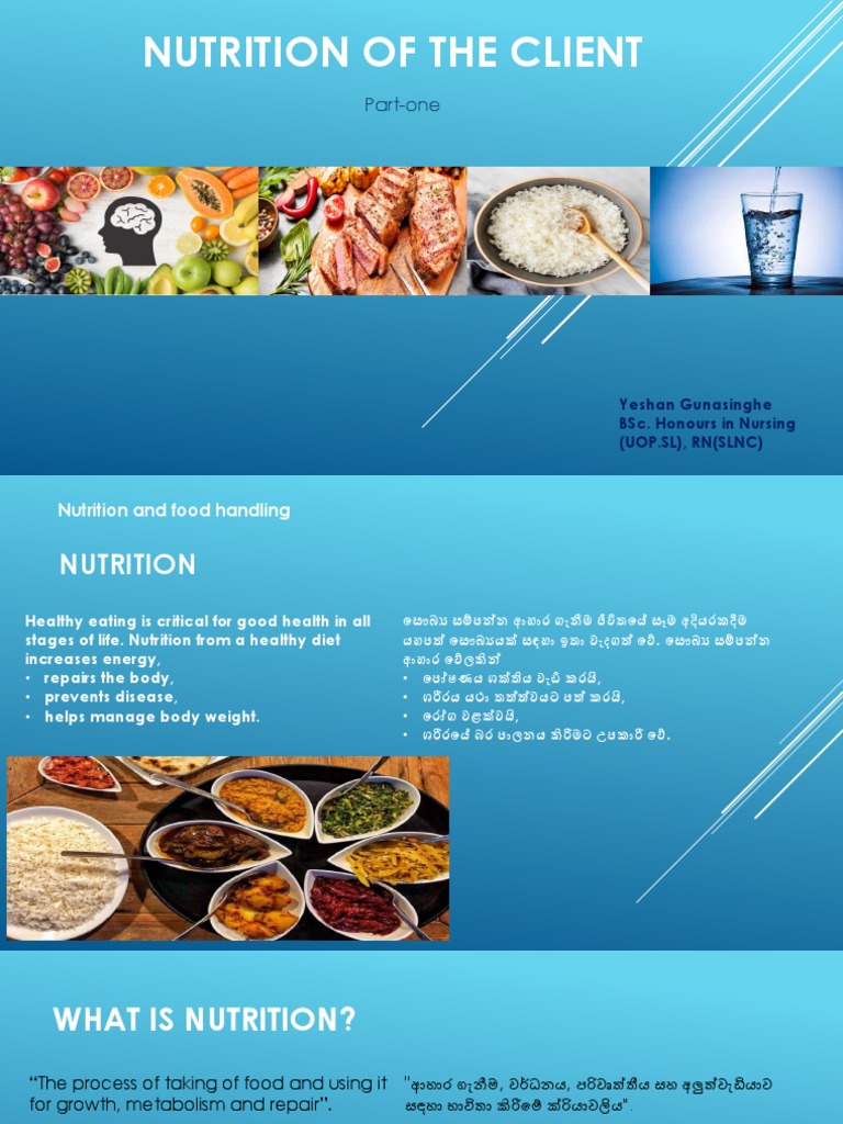 Nutrition of The Client-Part 01 | PDF