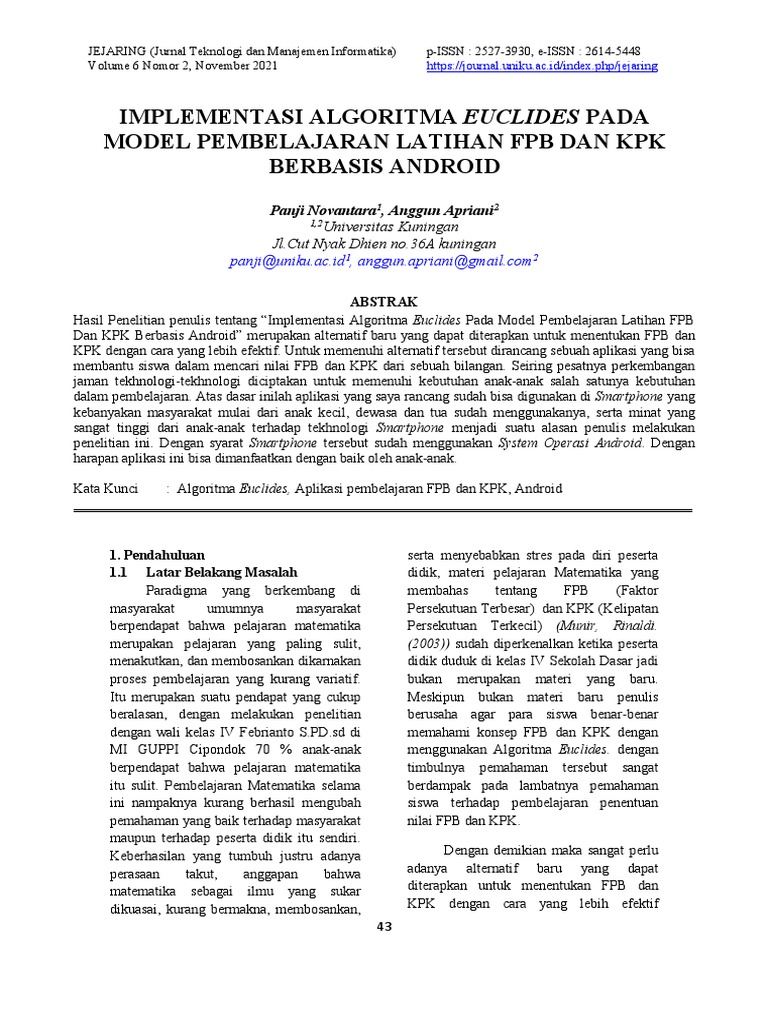 Algoritma Euclid | PDF