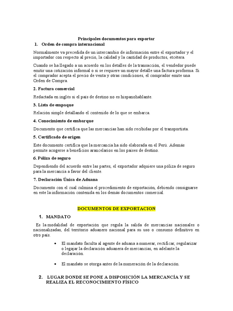 Guía de Documentos de Exportación | PDF | aduana | Business
