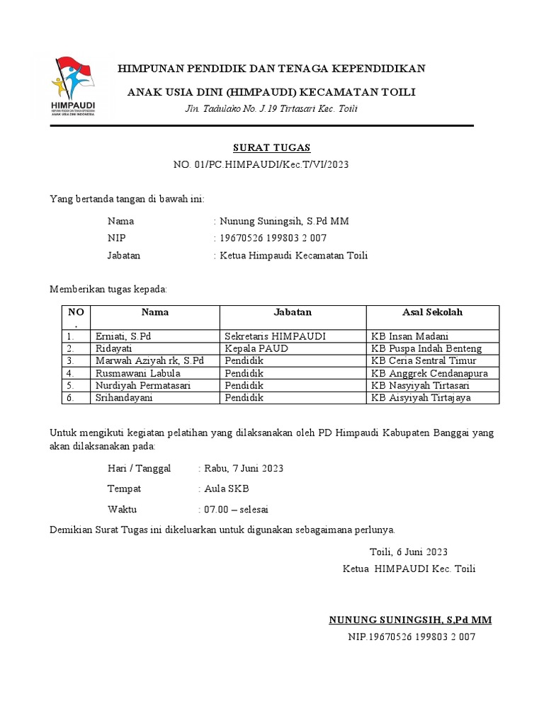 Contoh Cover Kop Paudi | PDF