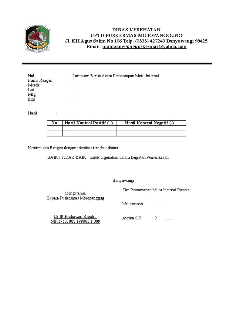 Form Pmi Puskesmas | PDF