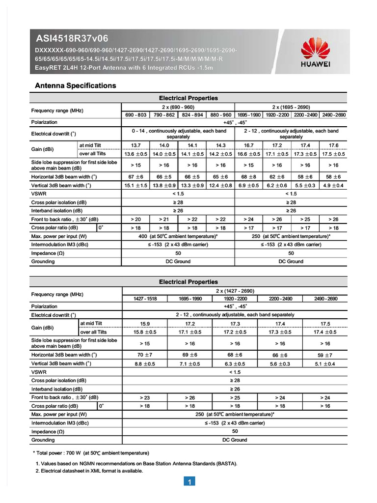 ASI4518R37V07 | PDF | Antenna (Radio) | Decibel
