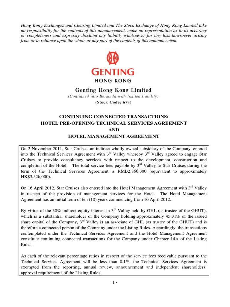 E 017 Ccthotelmanagementagreementdated 16 Apr 12 | PDF | Trust Law | Board Of Directors