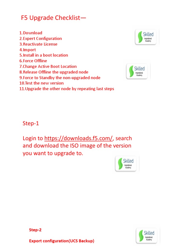 F5 Upgrade Process Checklist | PDF