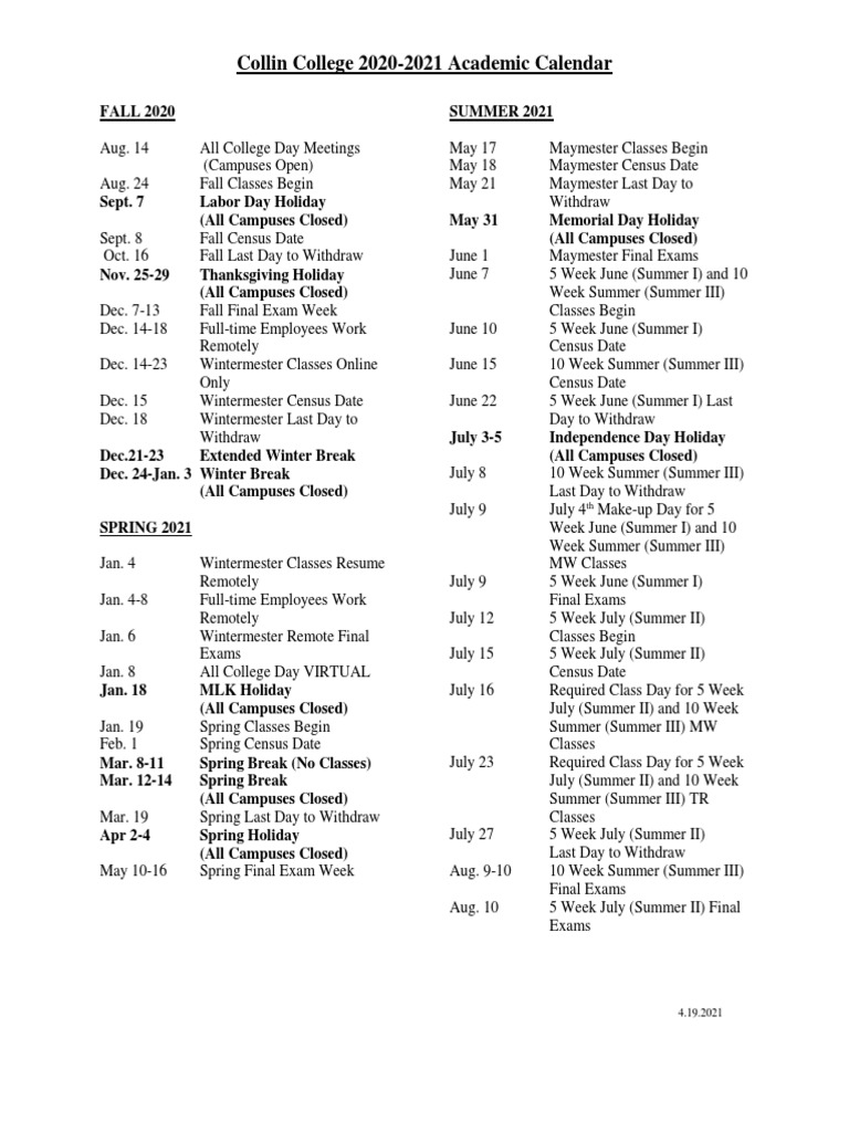 2020-2021 Academic Calendar | PDF | Academic Term | Observances