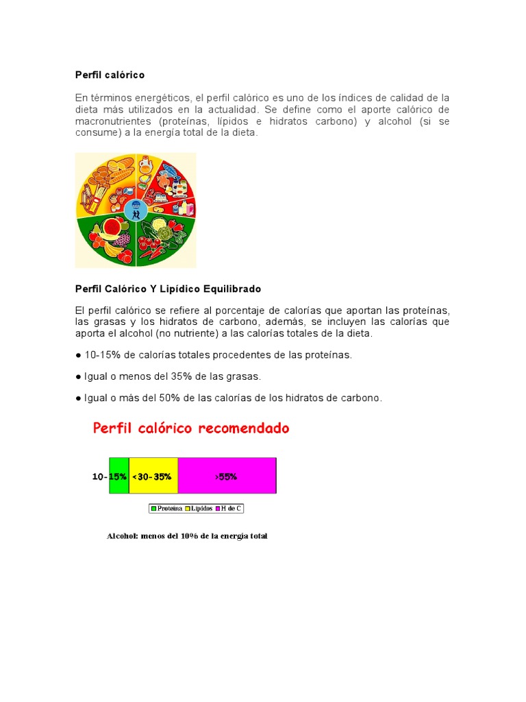 Guía de Perfil Calórico en Dietas | PDF | Salud y bienestar