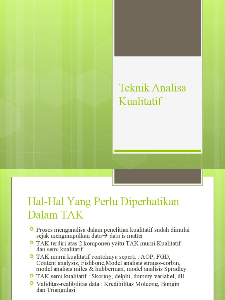 Teknik Analisa Kualitatif PPT | PDF | Pengembangan Diri