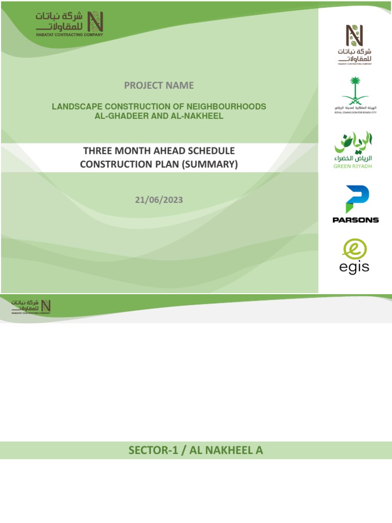 Al-Ghadeer & Al-Nakheel Construction Plan | PDF