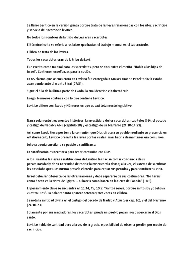 Levítico Pdf Libro De Levítico Libro Del éxodo