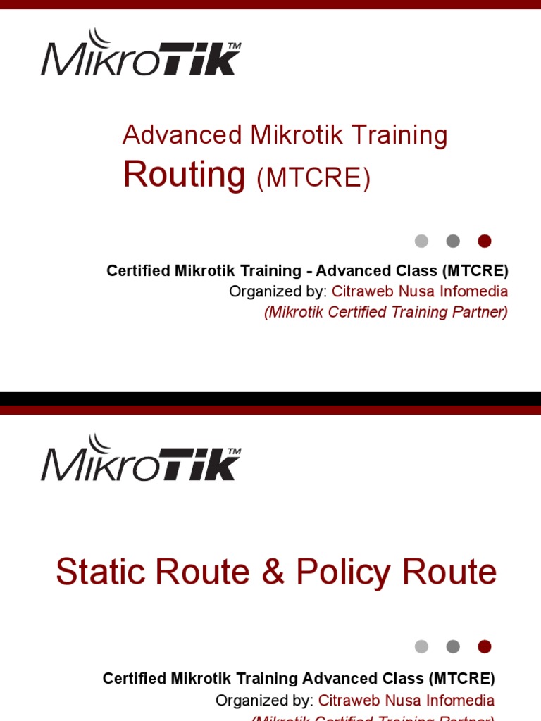 Mikrotik Routing | PDF