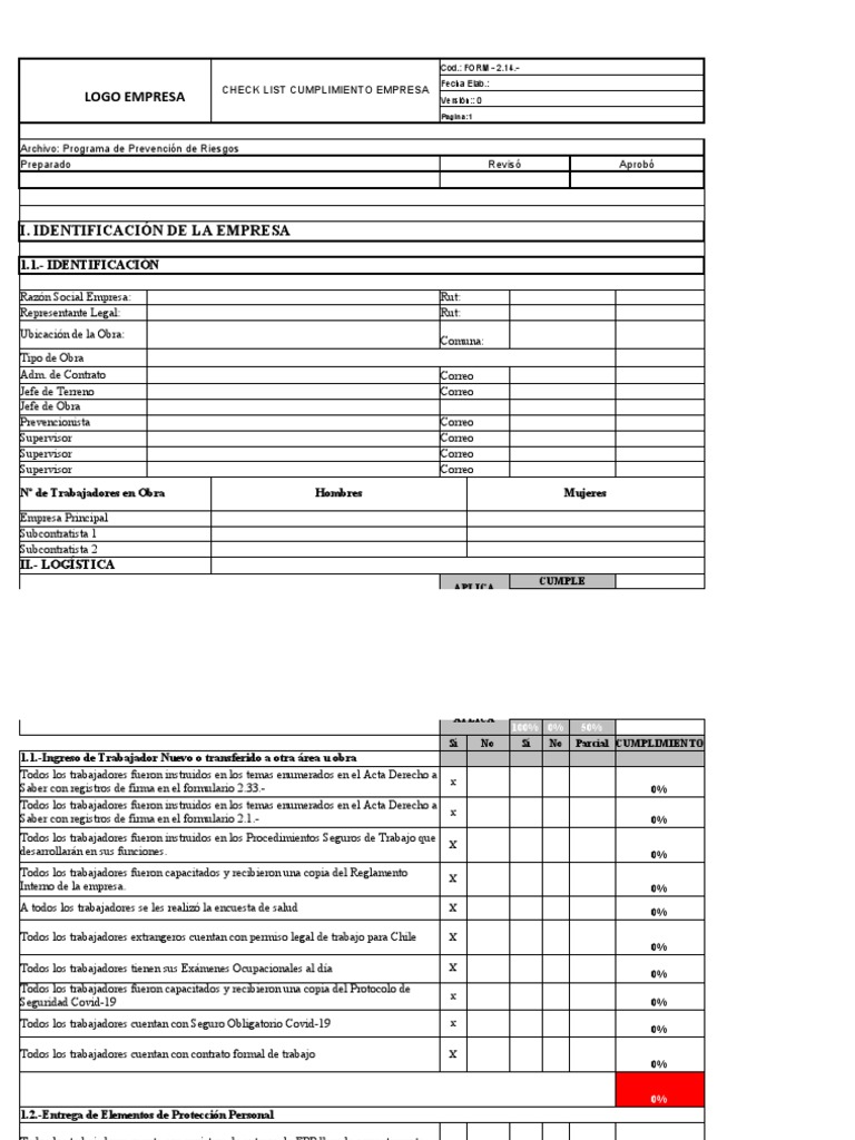 Auditoria Check List Cumplimiento Empresa Diagnostico | PDF | Jerga ... Auditoria Check List Cumplimiento Empresa Diagnostico | PDF | Jerga ...
