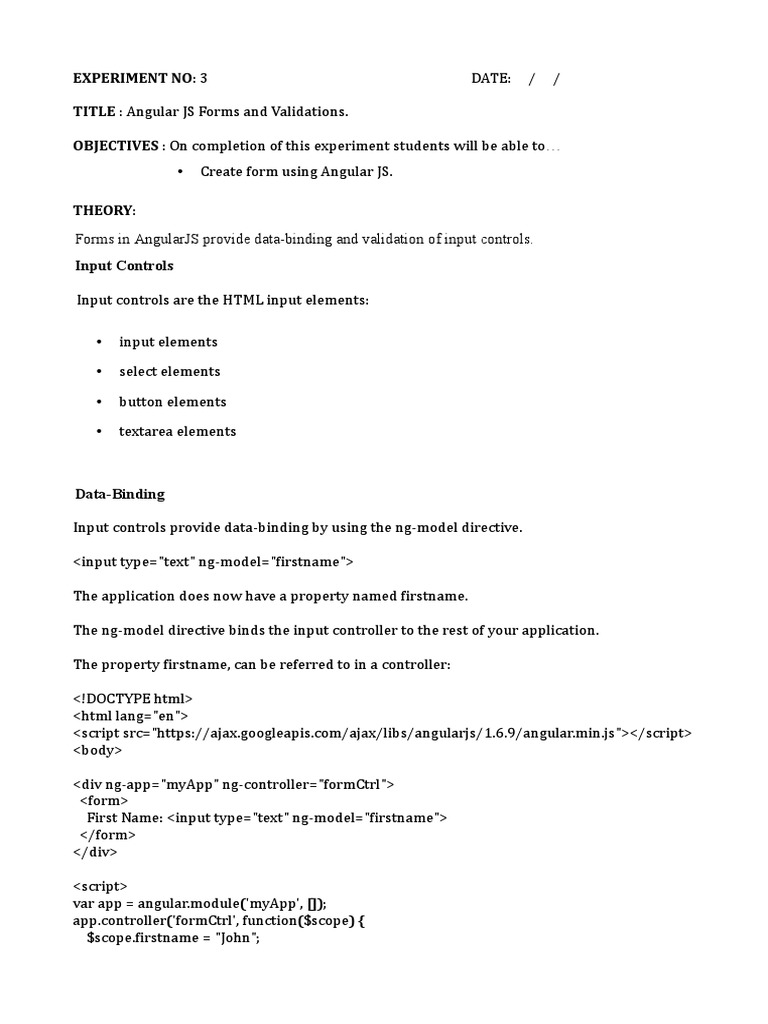 Experiment 3 | PDF | Angular Js | Computer Engineering