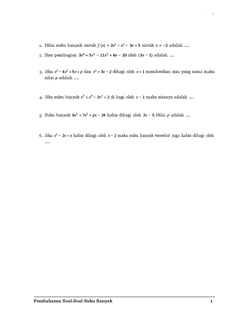 Suku Banyak Ajar | PDF