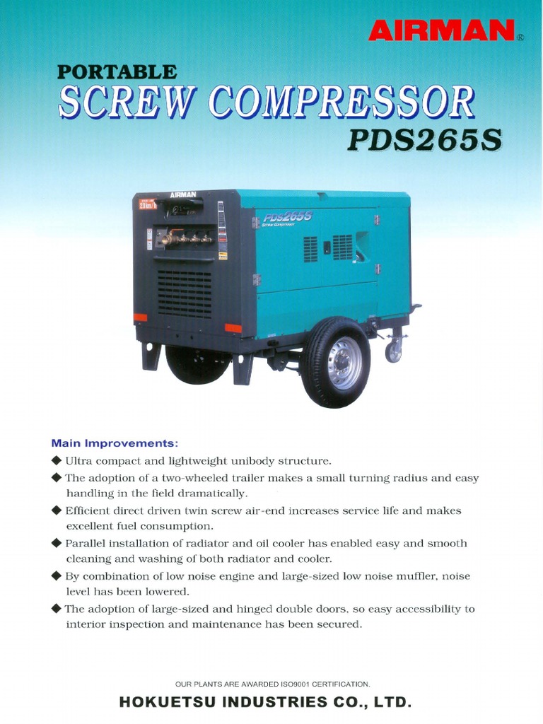 Airman Compressor pds265s | PDF