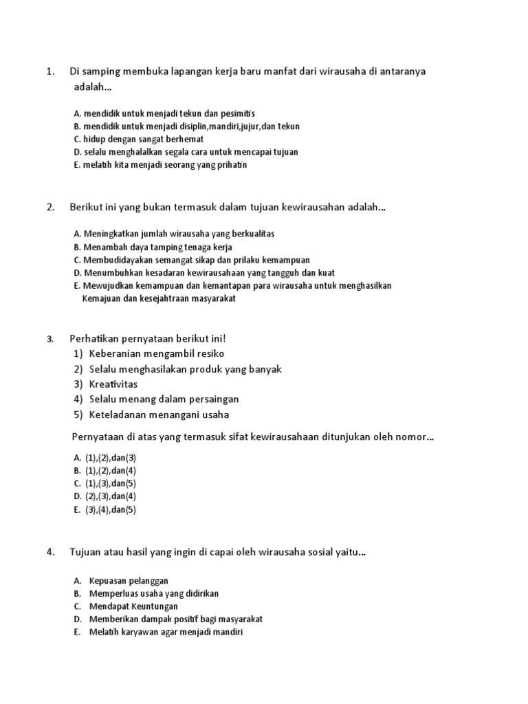Soal Untuk UAS | PDF | Karier & Perkembangan | Bisnis