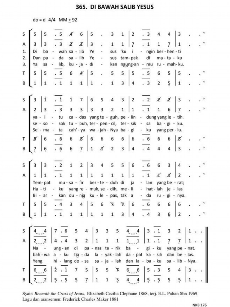 Di Bawah Salib Yesus (Satb) | PDF