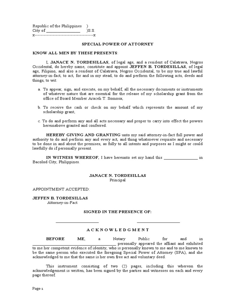 SPA Tordesillas | PDF | Power Of Attorney | Legal Documents