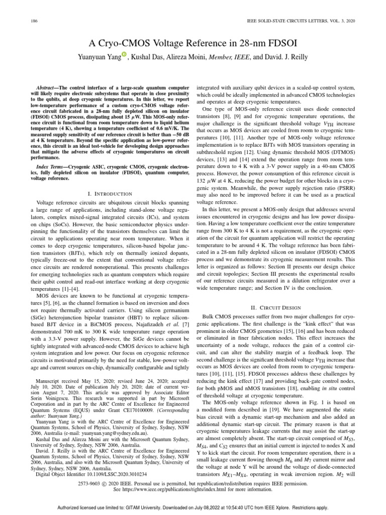 15 A - Cryo-CMOS - Voltage - Reference - in - 28-nm - FDSOI | PDF ...