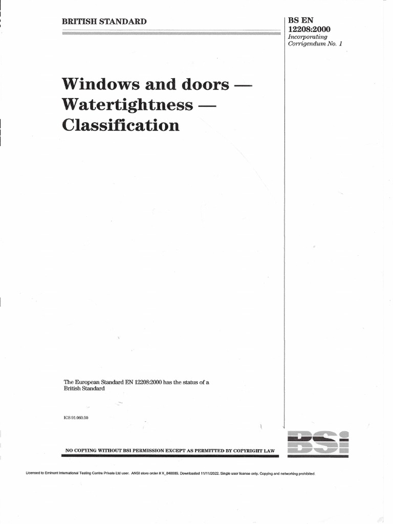 BS EN 12208 2000. | PDF