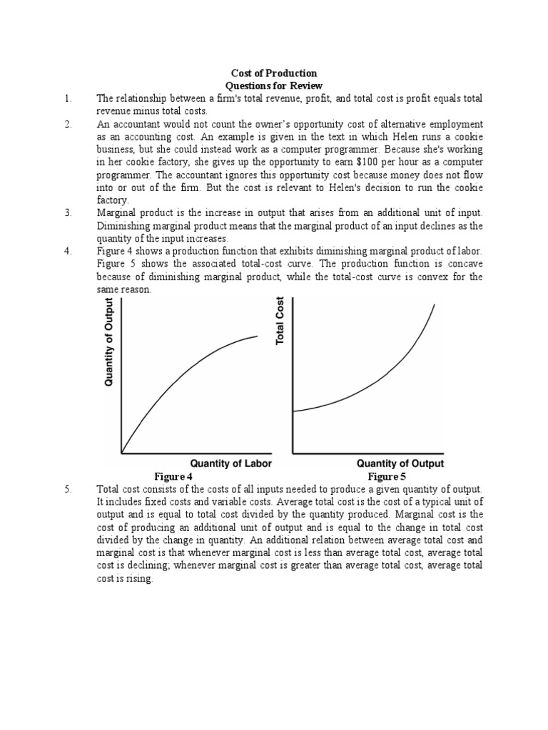 CH 13 Cost of Production | PDF | Average Cost | Marginal Cost