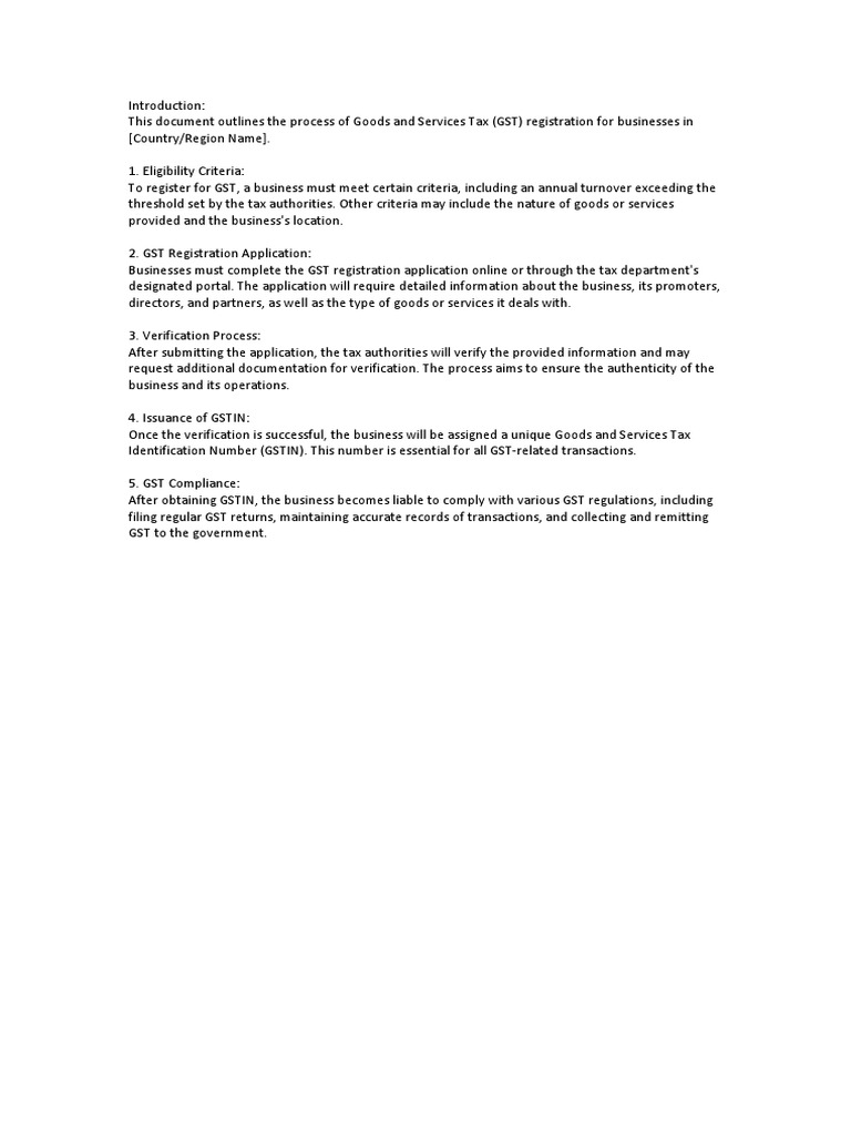 GST Registration Guide for Businesses | PDF