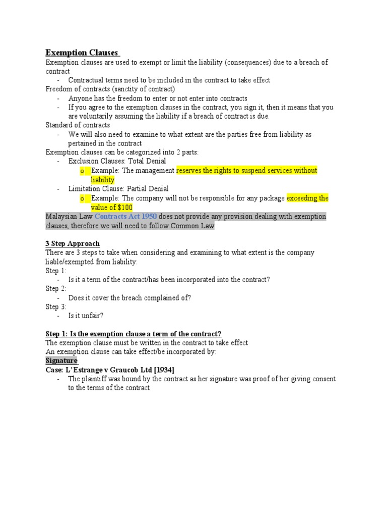 Malaysian Business Law Week 6 Lecture Notes Pdf Breach Of Contract