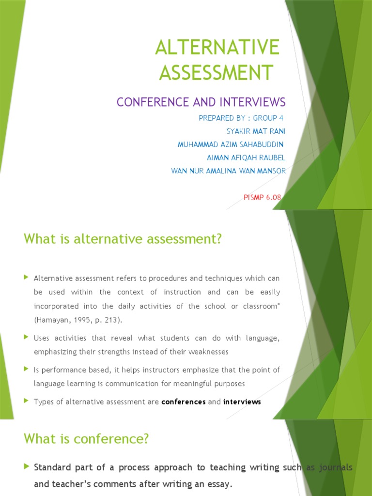 Understanding Alternative Assessment Methods | PDF | Educational ...