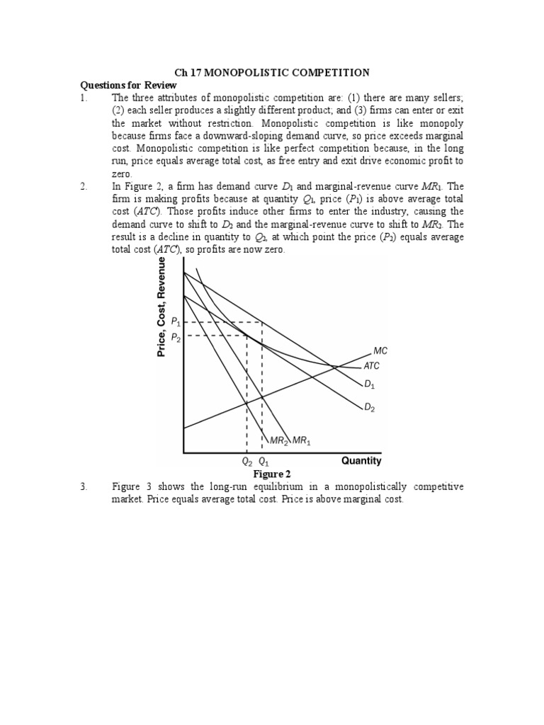 CH 17 MONOPOLISTIC COMPETITION | PDF | Profit (Economics) | Monopoly