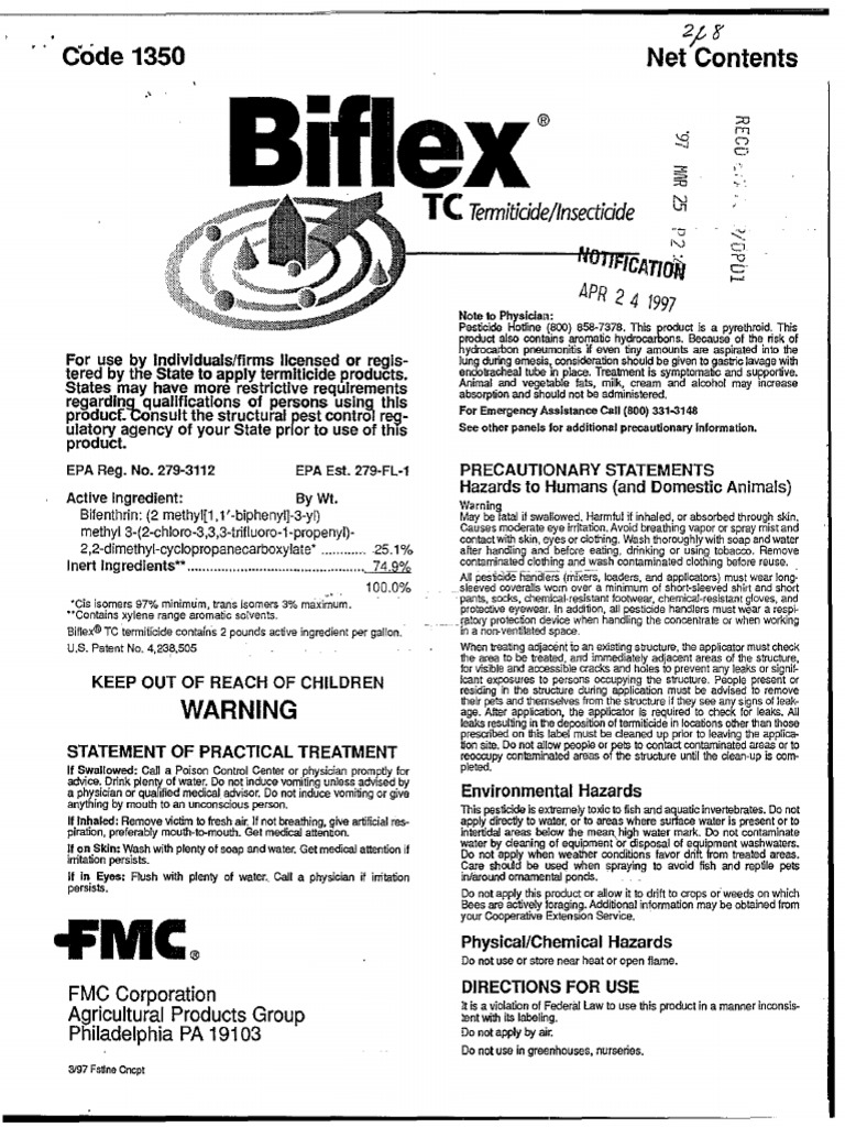 Biflex TC (Termite Protection) | PDF | Water | Soil