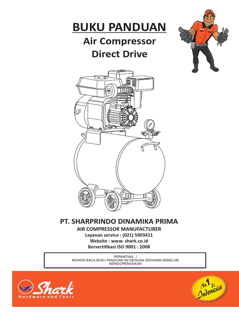Manual Book Air Compressor Direct Drive Produk Shark | PDF