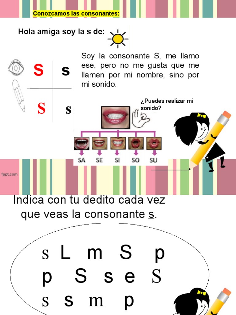 Conociendo la consonante S para niños | PDF | Sílaba | Comunicación humana