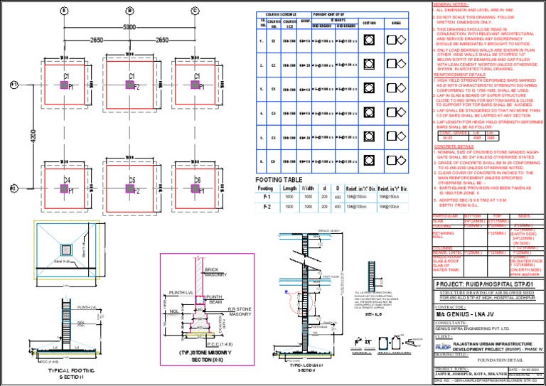 1.air Blower-Tesr - Sludge Sump STR Detail | PDF | Column | Physical ...