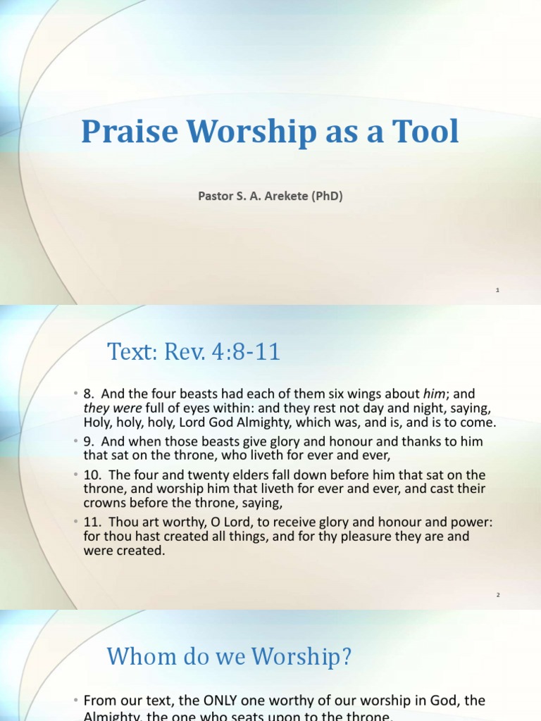 Praise Worship As A Tool | PDF | Glory (Religion) | Religious Belief ...
