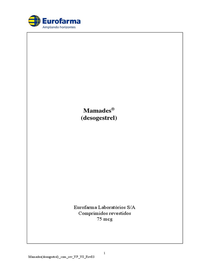 Mamades 75mcg Eurofarma 28 Comprimidos | PDF | Pílula anticoncepcional ...
