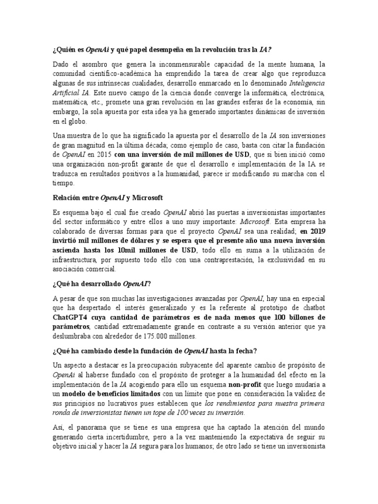 ¿Quién Es OpenAi y Qué Papel Desempeña en La Revolución Tras La IA ... ¿Quién Es OpenAi y Qué Papel Desempeña en La Revolución Tras La IA ...