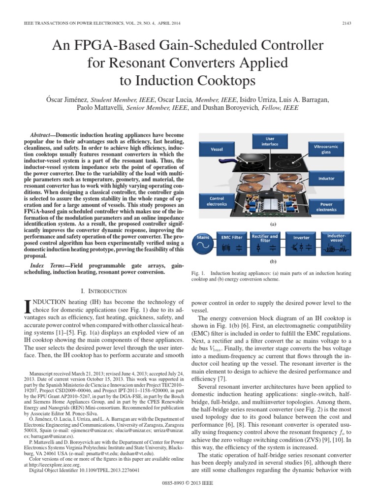 An FPGA Based Gain Scheduled Controller for Resonant Converters Applied to Induction Cooktops ...