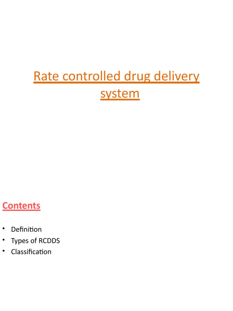 Rate Controlled Drug Delivery System | PDF | Polymers | Diffusion