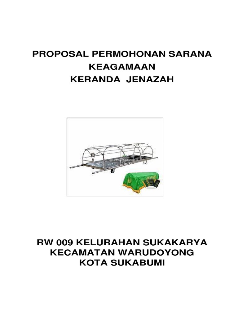 Proposal Permohonan Sarana Keranda Mayat | PDF