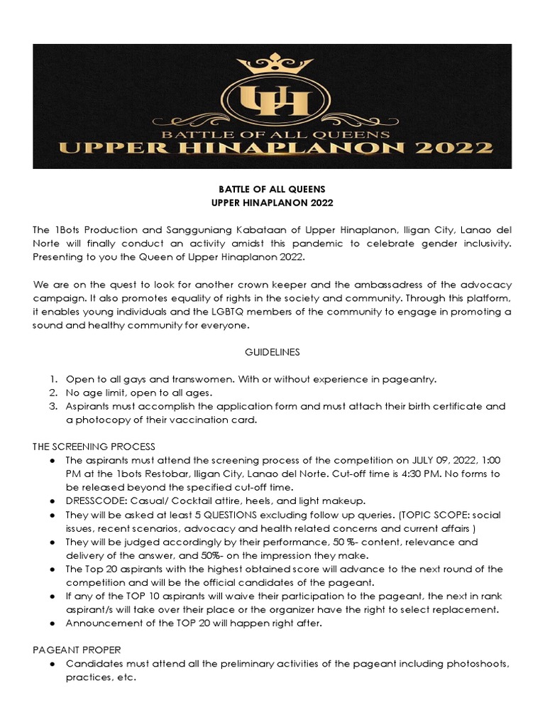 QUH2022-FINAL Guidelines | PDF