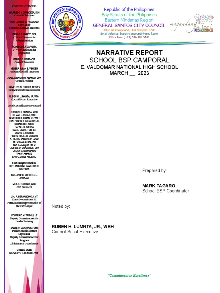 Narrative Report Format 2023 | PDF