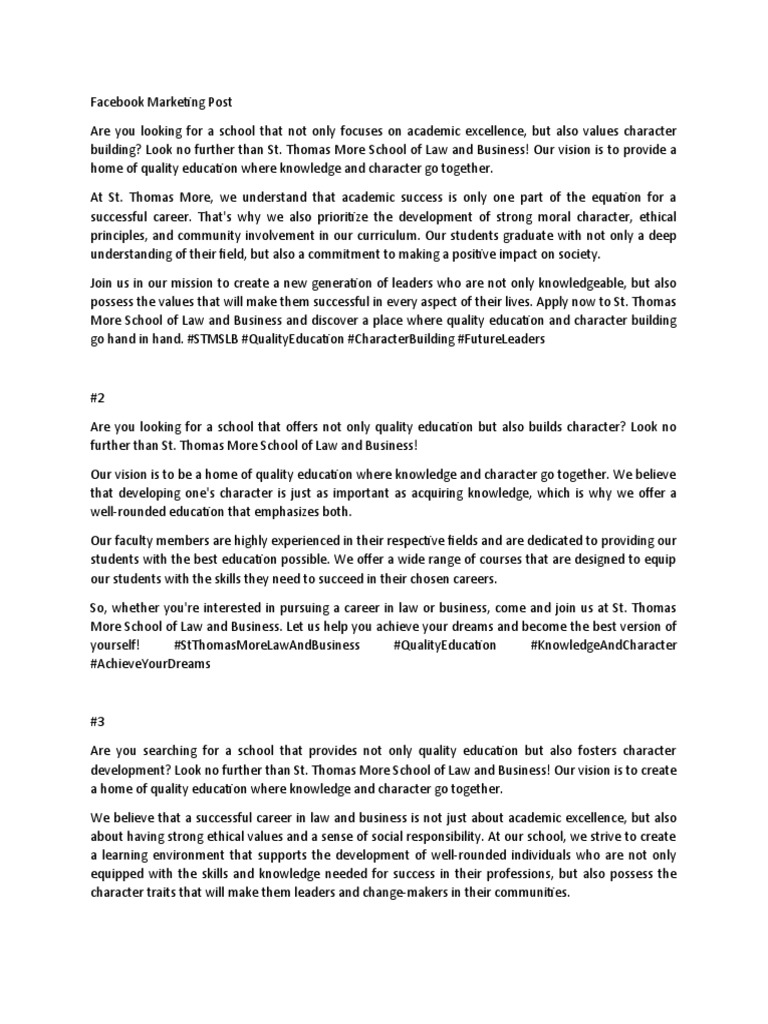 Facebook Marketing Post | PDF | Knowledge | Teachers