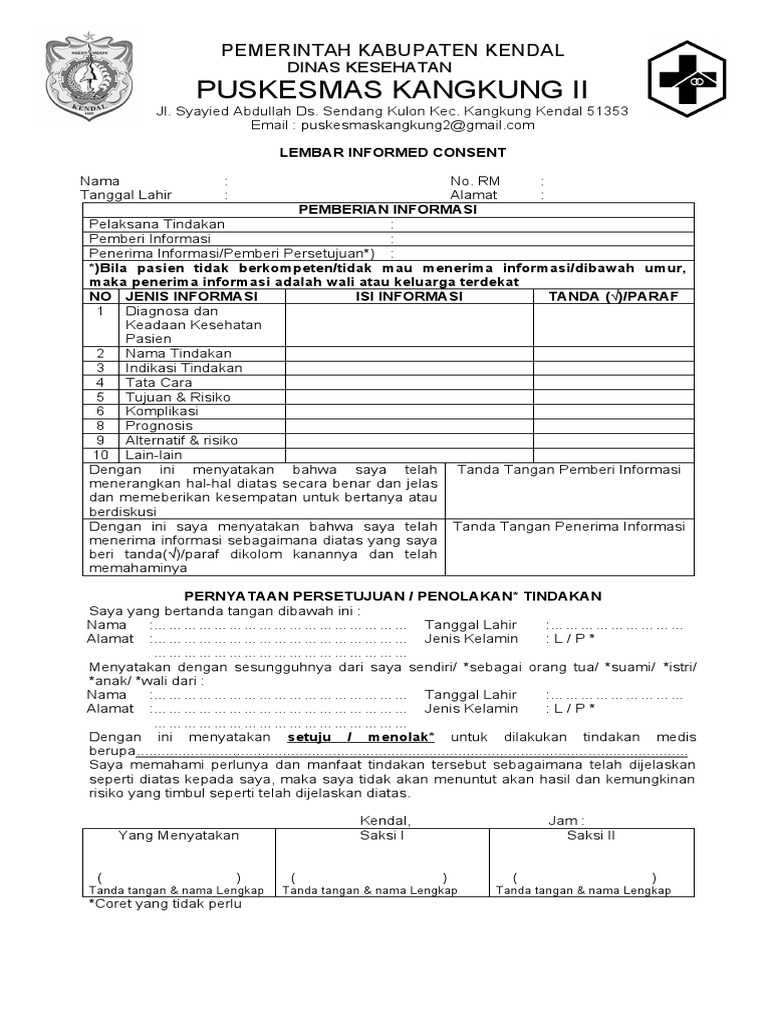 Inform Consent Tindakan | PDF