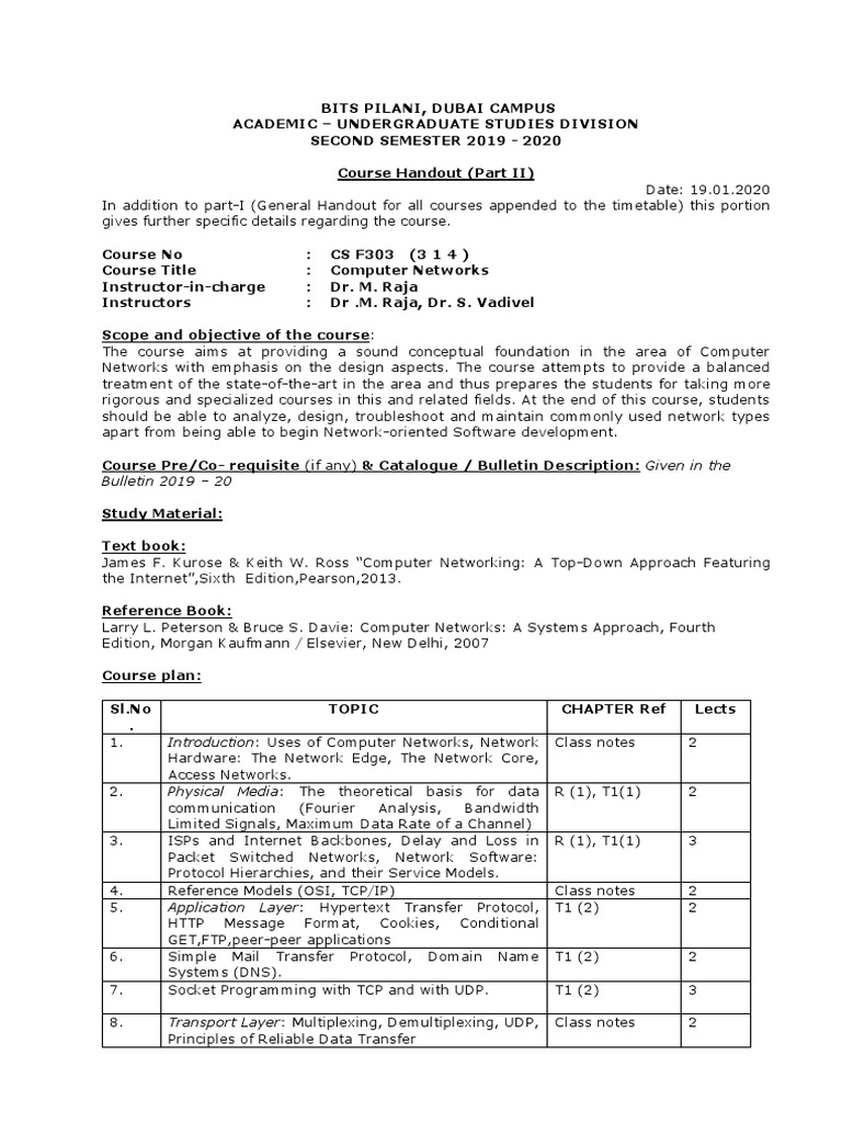 CSF303 | PDF | Transmission Control Protocol | Computer Network